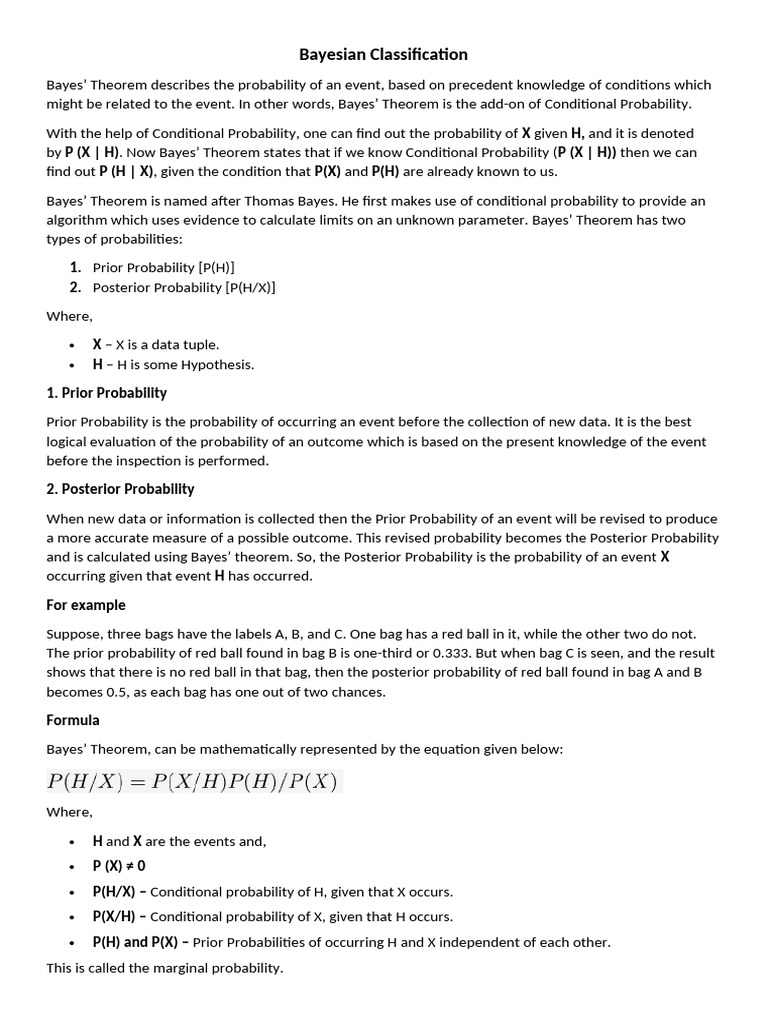 Bayesian Classification | PDF