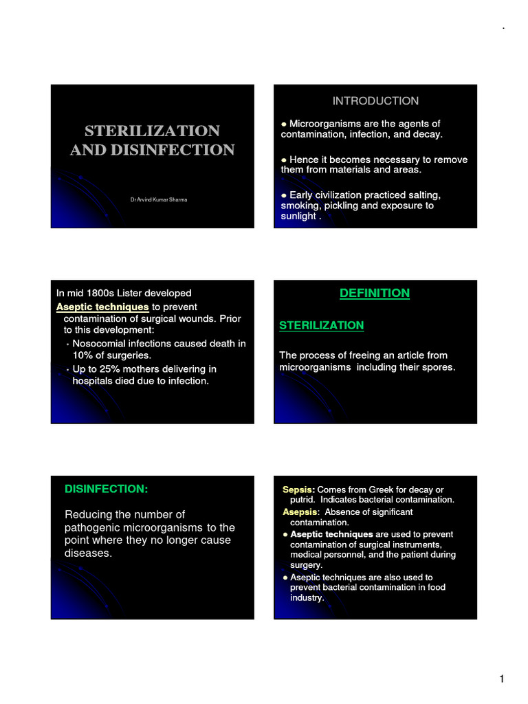 Sterilization and Disinfection Methods | PDF | Sterilization (Microbiology) | Disinfectant