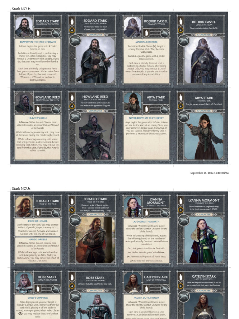 S05 All Stark Cards 2 | PDF