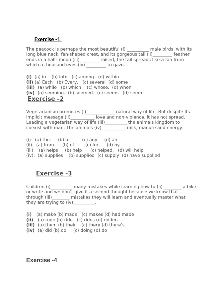 Integrated Grammar Exercises | PDF