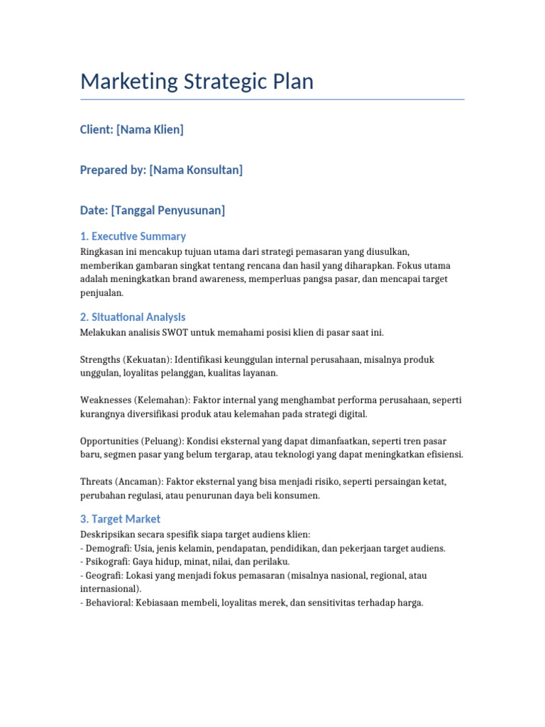 Marketing Strategic Plan Draft | PDF