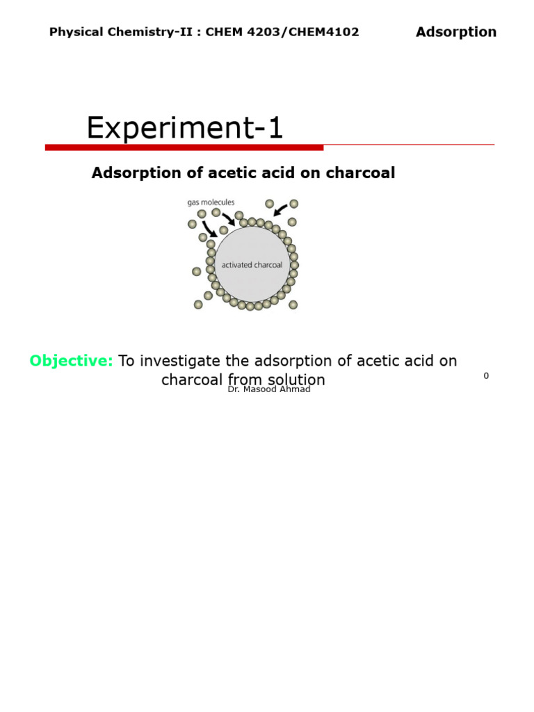 Expt. 1 Adsorption of Acetic Acid On Charcoal | PDF