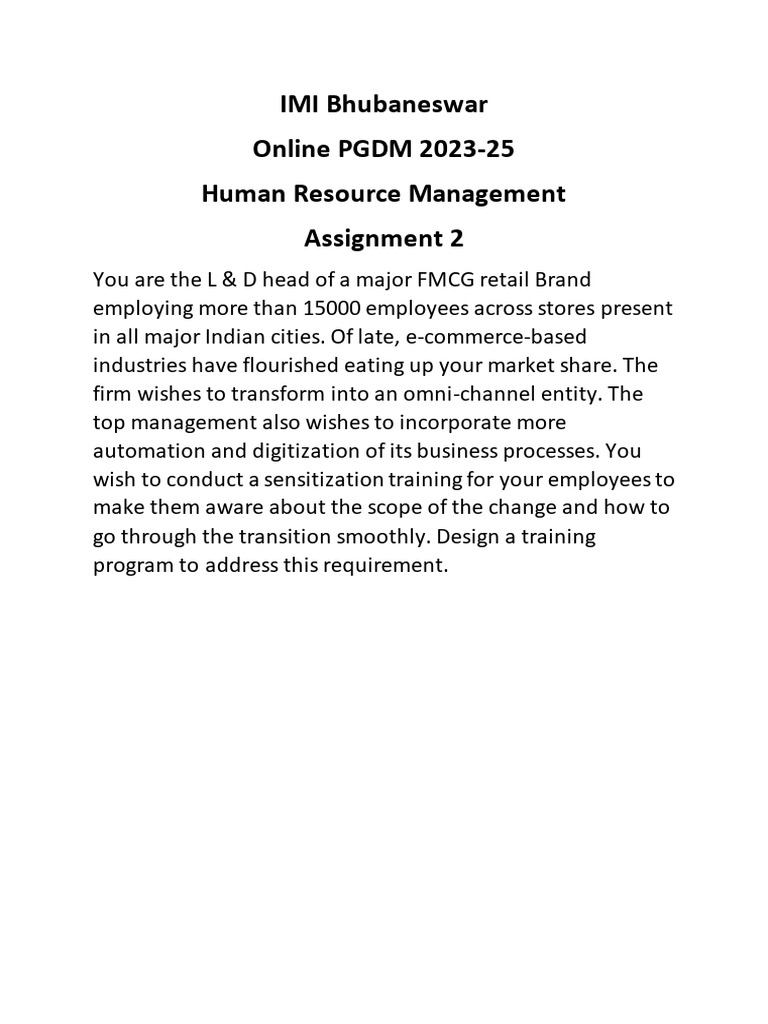 HRM Assignement Question | PDF