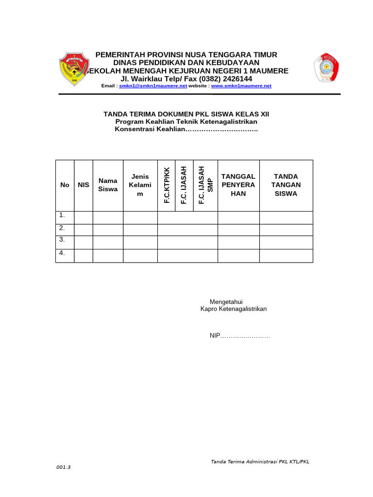 Form. PKL.001-3 | PDF