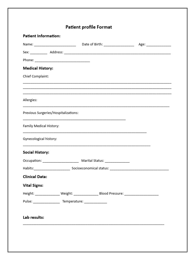 Patient Profile Specimen | PDF