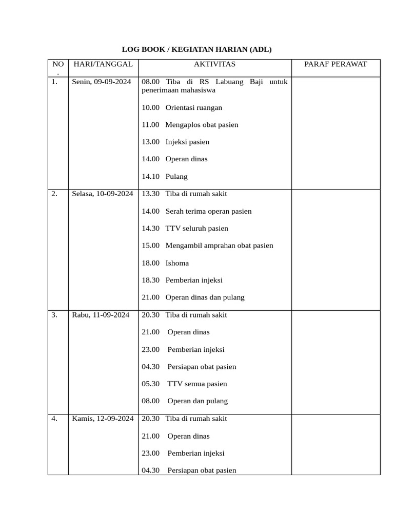 Log Book Harian | PDF