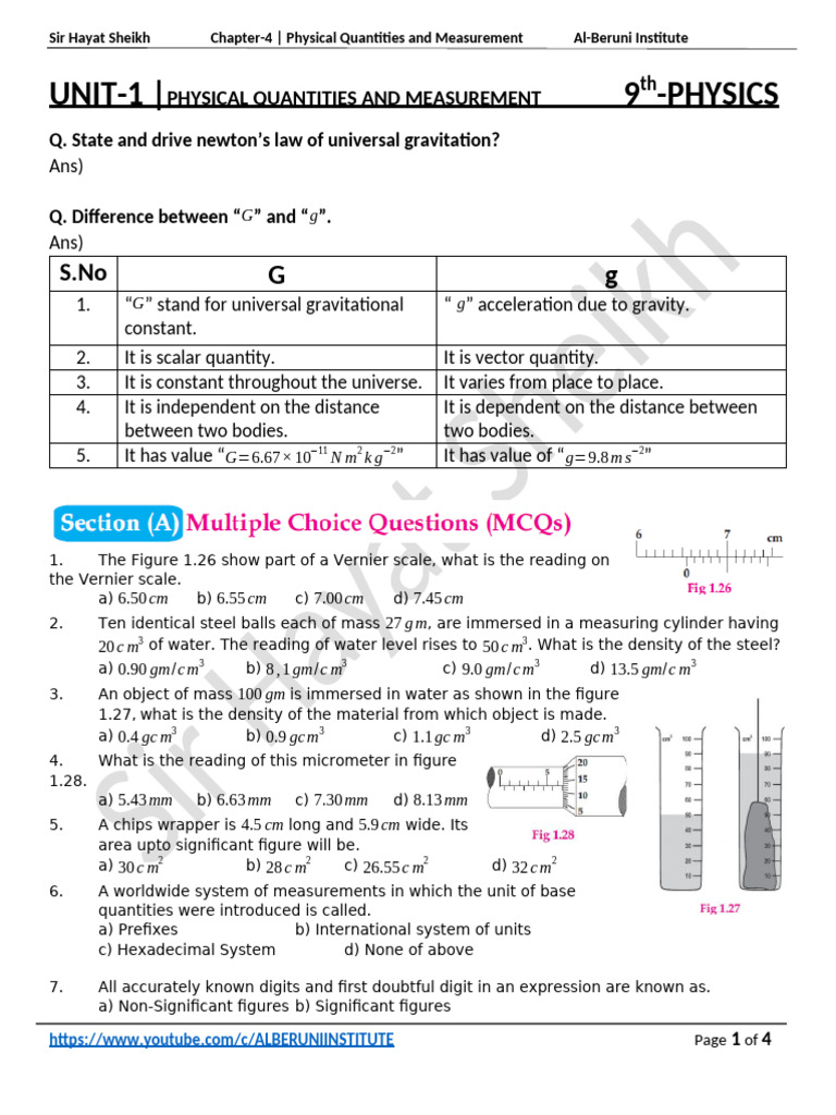 Physical Quantities and Measurement | PDF