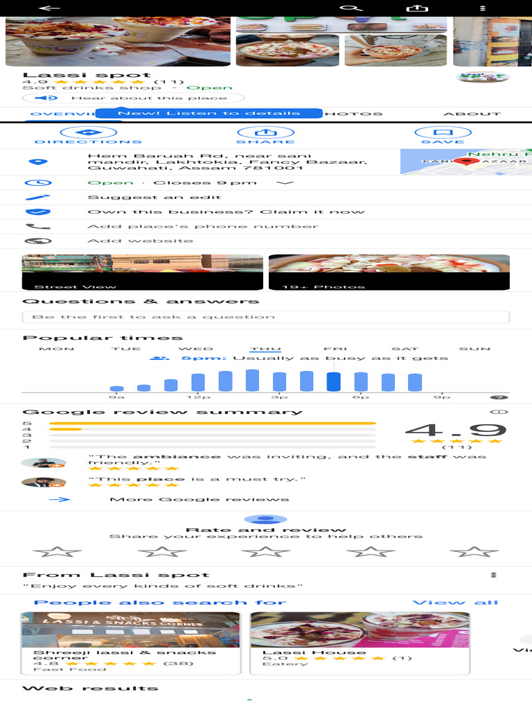 Lassi Spot - Google Local | PDF