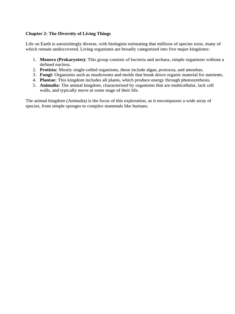The Diversity of Living Things | PDF