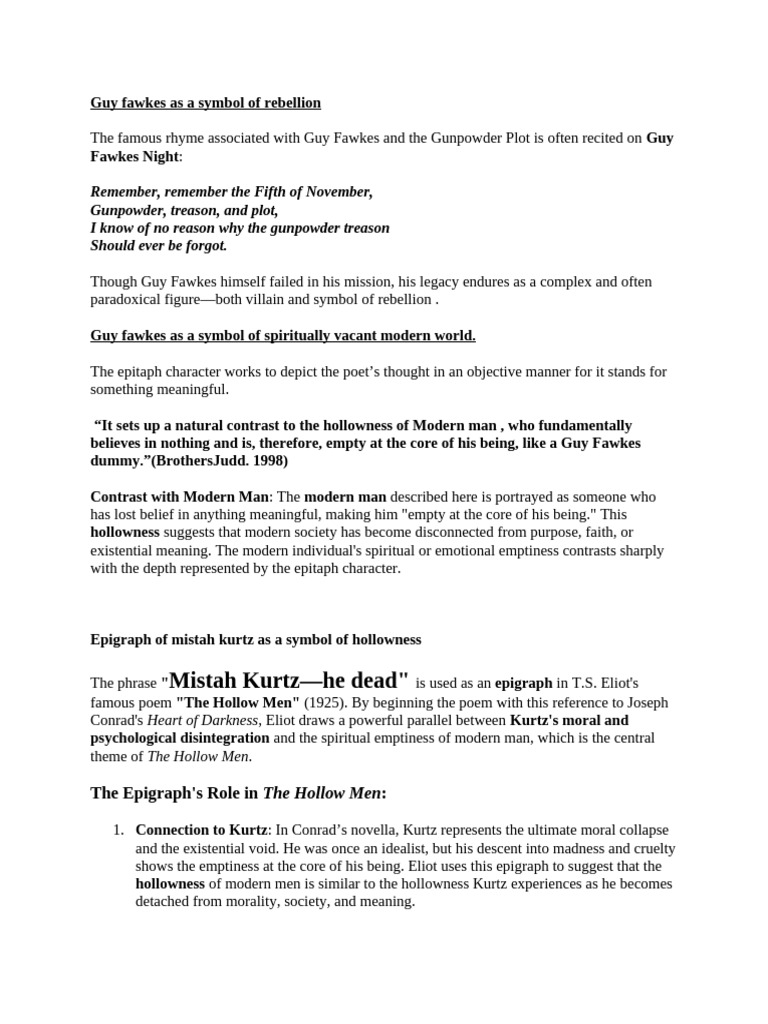 Guy Fawkes As A Symbol of Rebellion | PDF