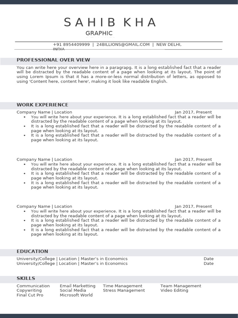ATS Friendly Resume Format in MS Word | PDF