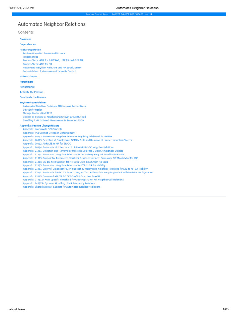 Automated Neighbor Relations | PDF