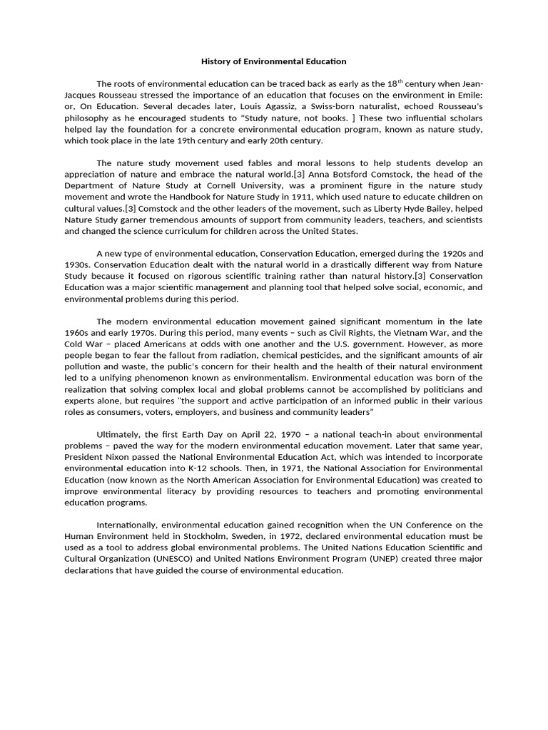 Evolution of Environmental Education | PDF | Science | Natural Environment