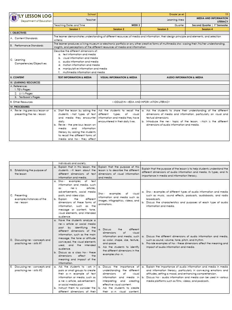 DLL Q2 W3: Media Literacy Lessons | PDF | Information | Social Media