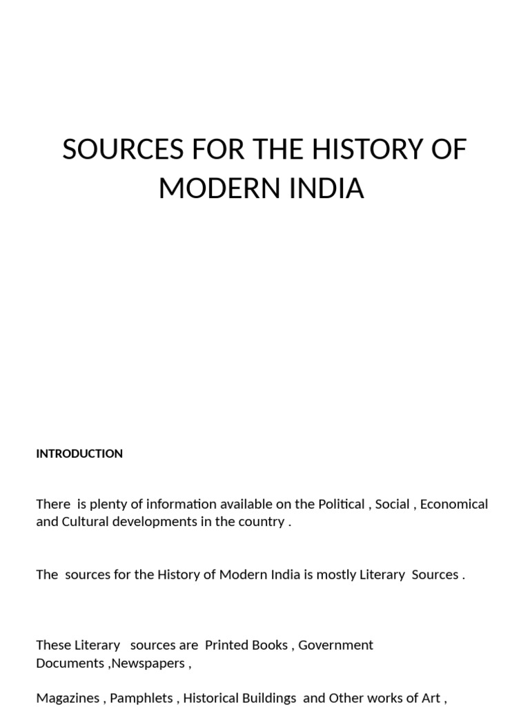 Modern India Sources | PDF