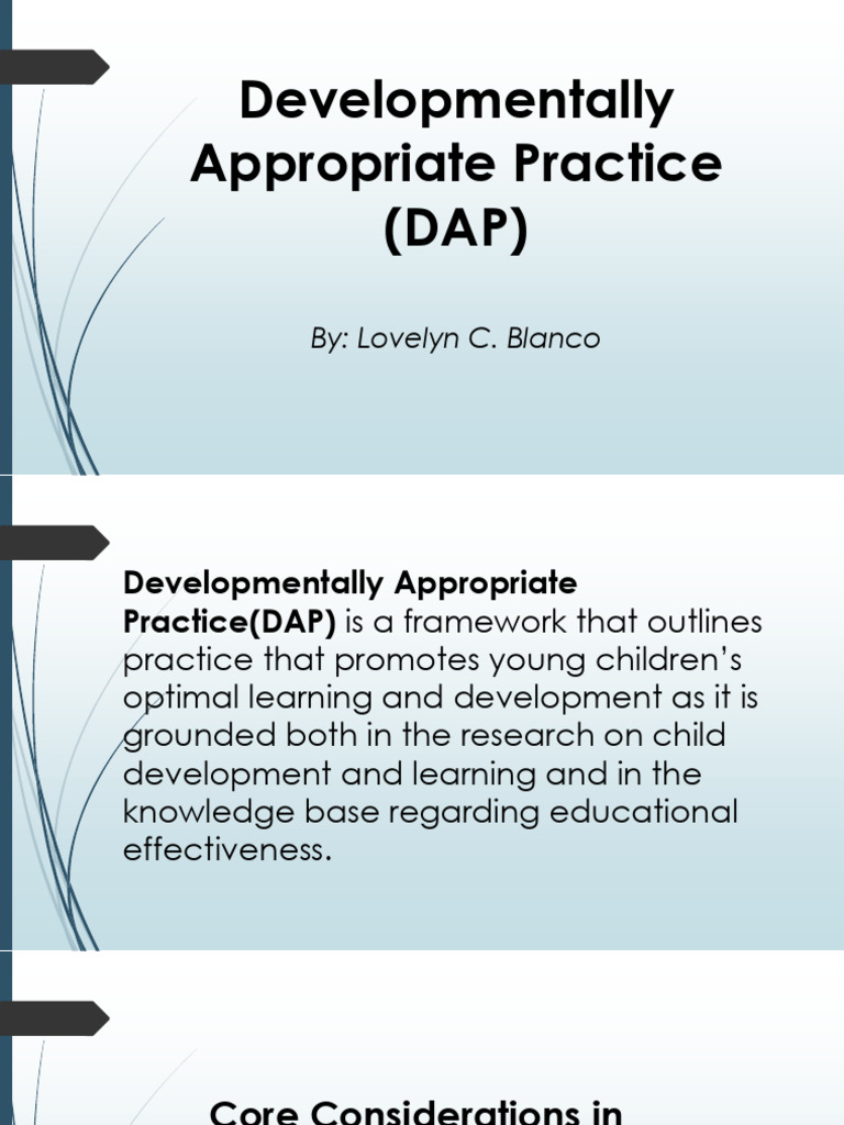 Developmentally Appropriate Practice | PDF