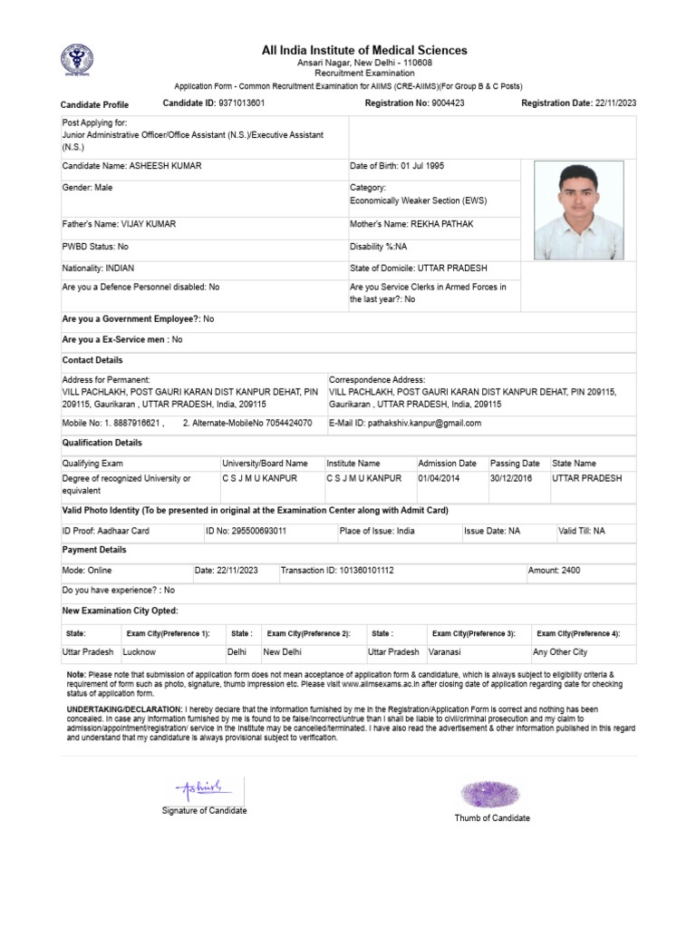 Registration Slip | PDF