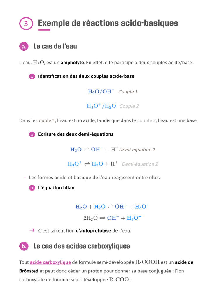Exemple de Réactions Acido-Basique | PDF