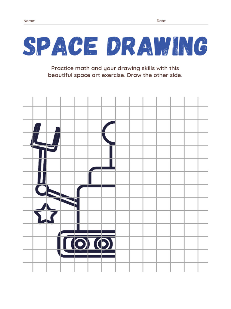 Space Draw the Other Side Worksheet Set (1) | PDF