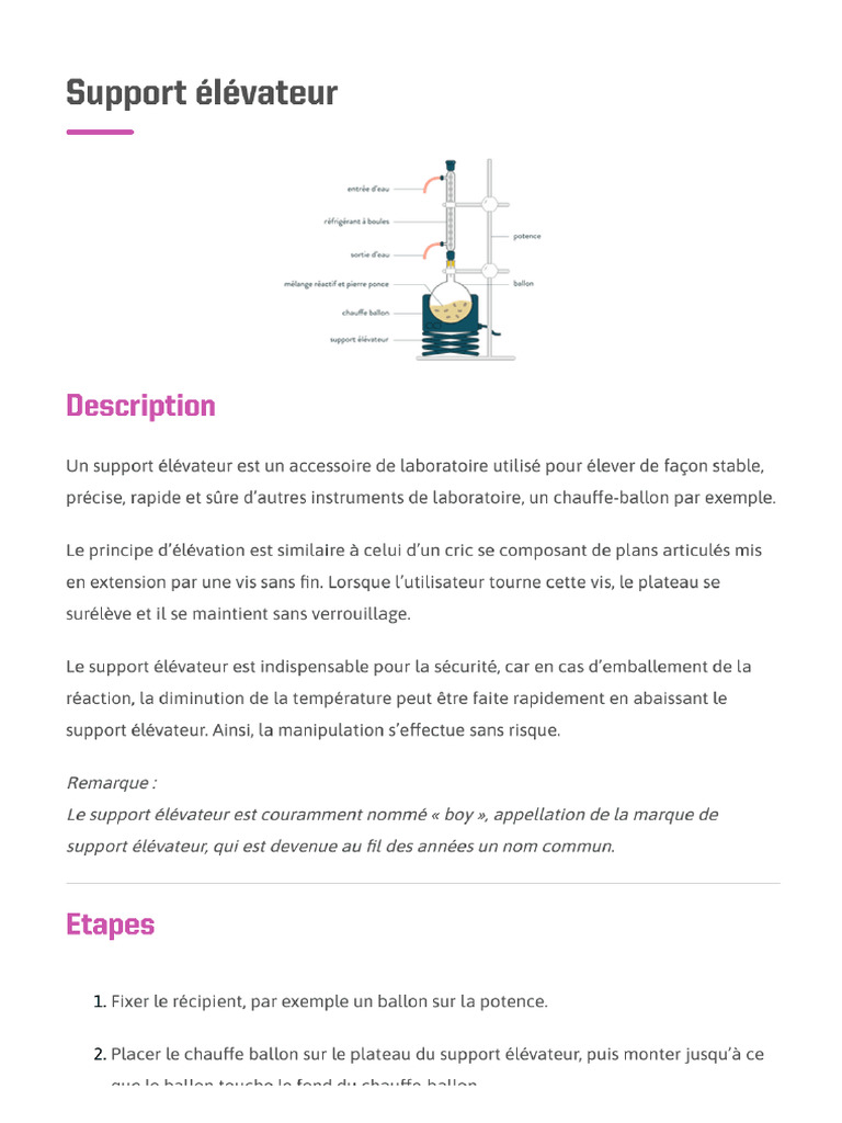 Support élévateur | PDF