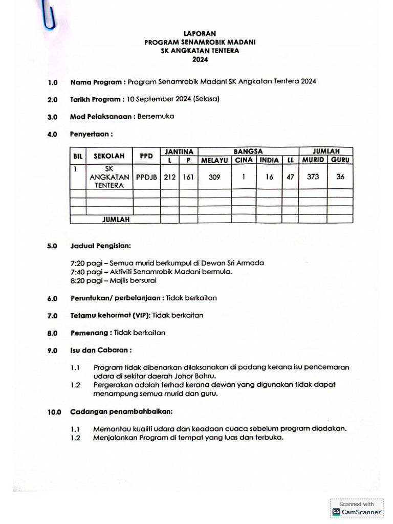 Senamrobik Madani SK Angkatan Tentera | PDF