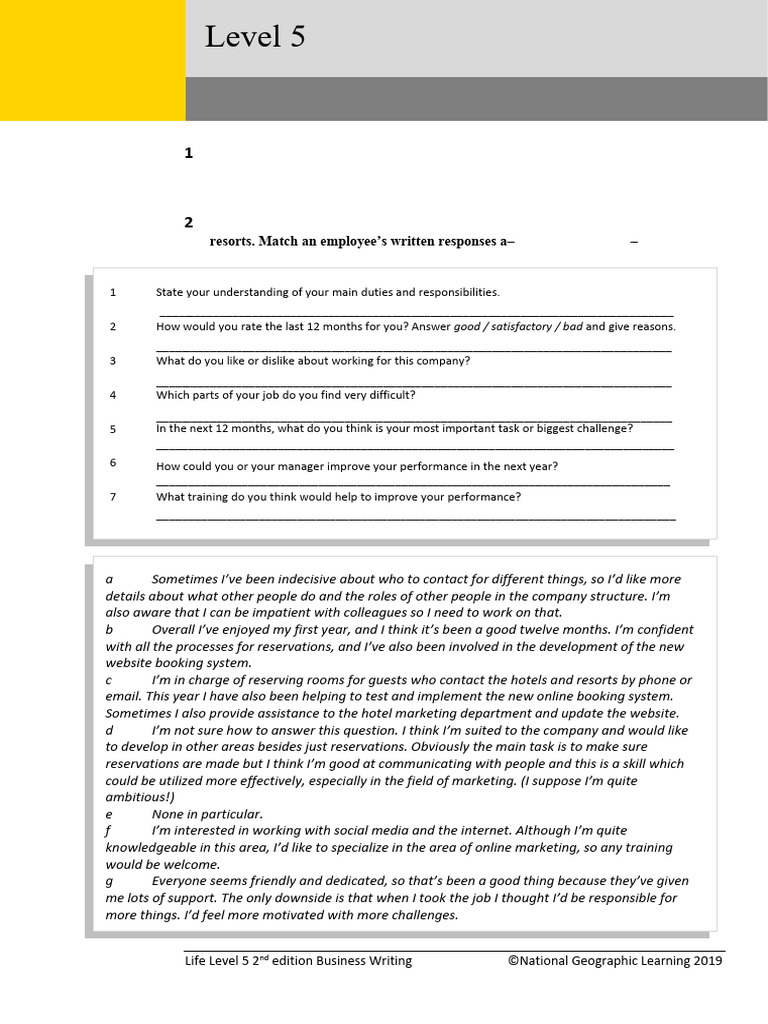 Level 5 - Worksheet9 - APerformanceAppraisalForm | PDF
