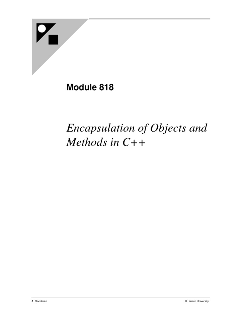 Encapsulation Of Objects And Methods In C Method Computer 