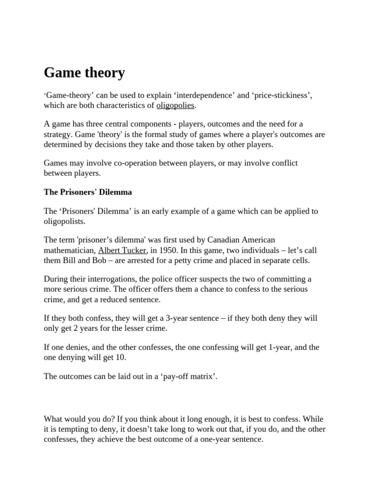 Game Theory | PDF