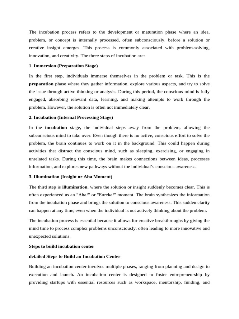 Incubation Process | PDF