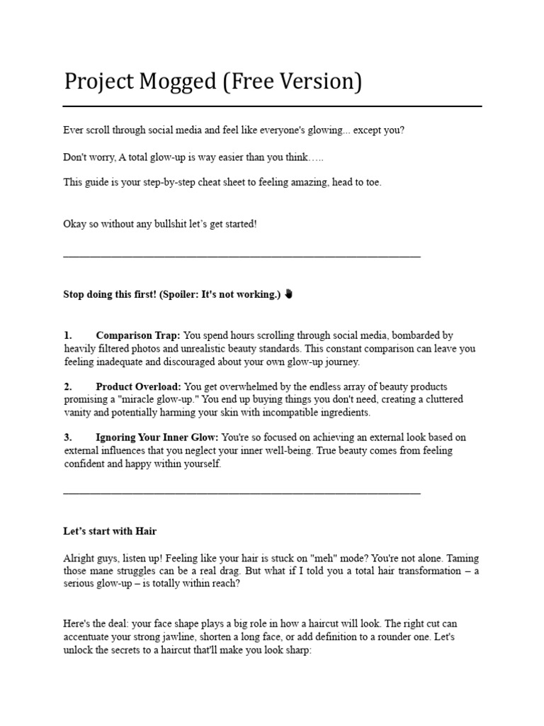 Project Mogged (Free Version) | PDF