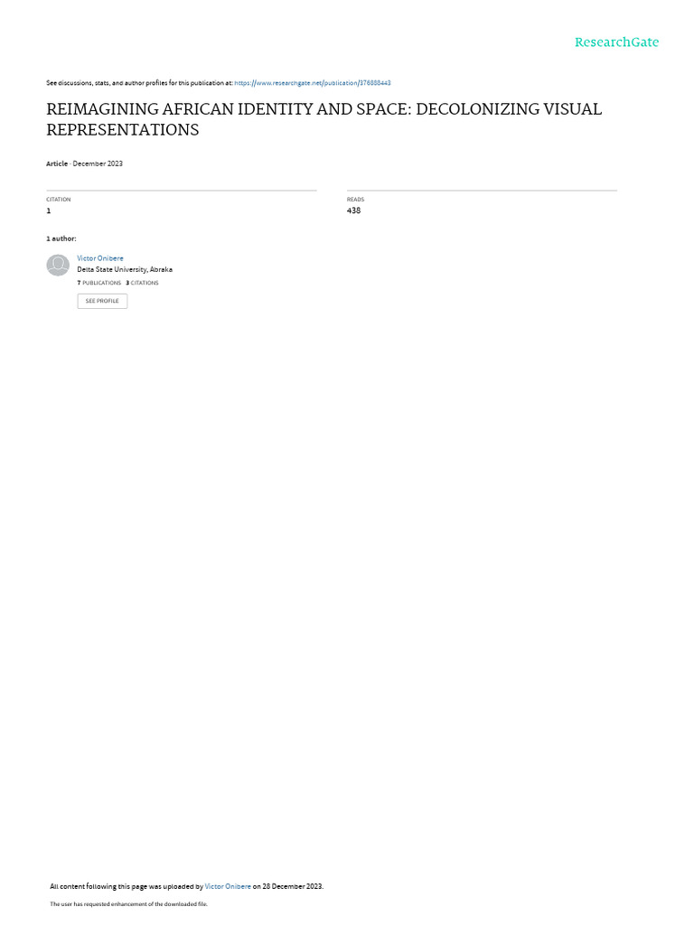 Reimagining African Identity and Space: Decolonizing Visual ...