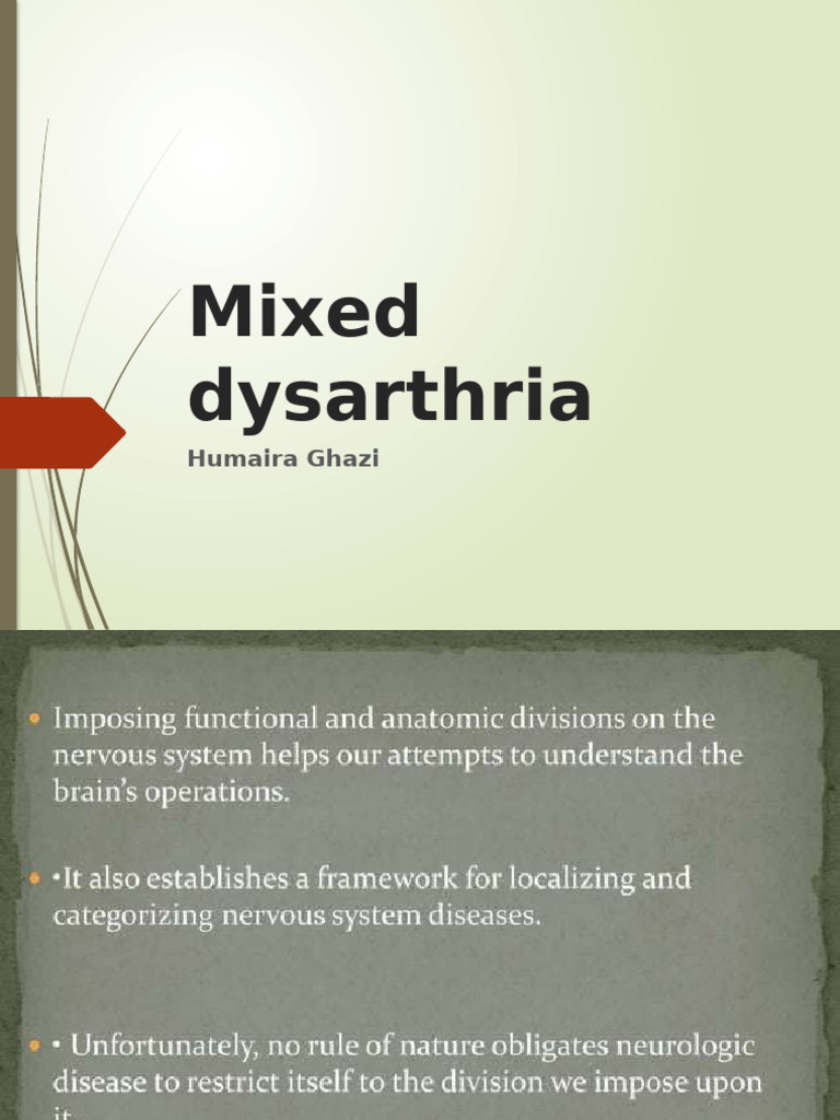 Mixed Dysarthria | PDF