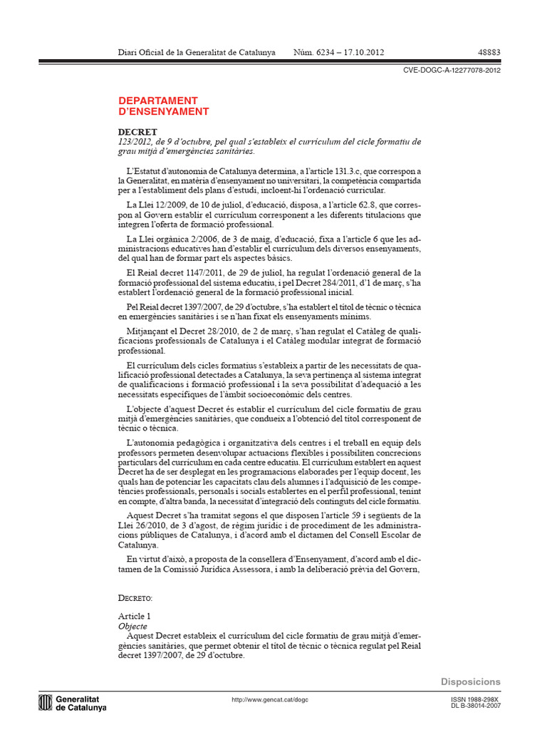 DOGC_T_emergencies_sanitaries | PDF