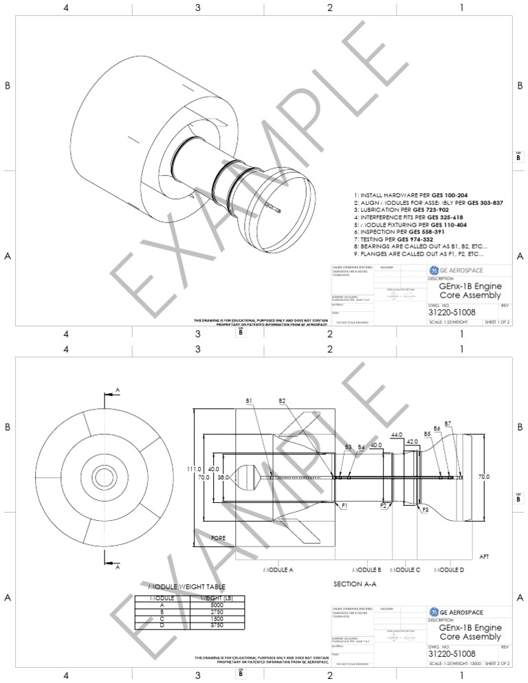 GEnx-1B Engine Core Assembly Drawing__ | PDF
