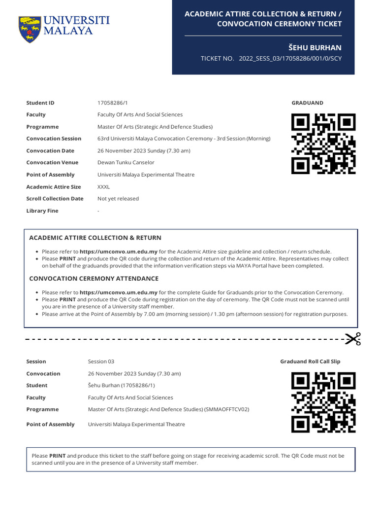 Graduation Ceremony Tickets 2 | PDF