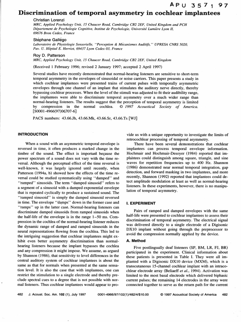 Discrimination of Temporal Asymmetry in | PDF