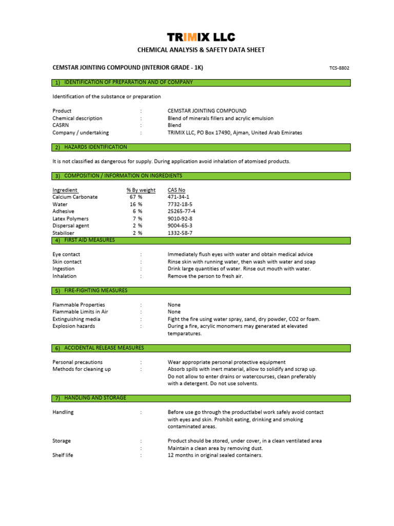 Cemstar 1K Cca | PDF