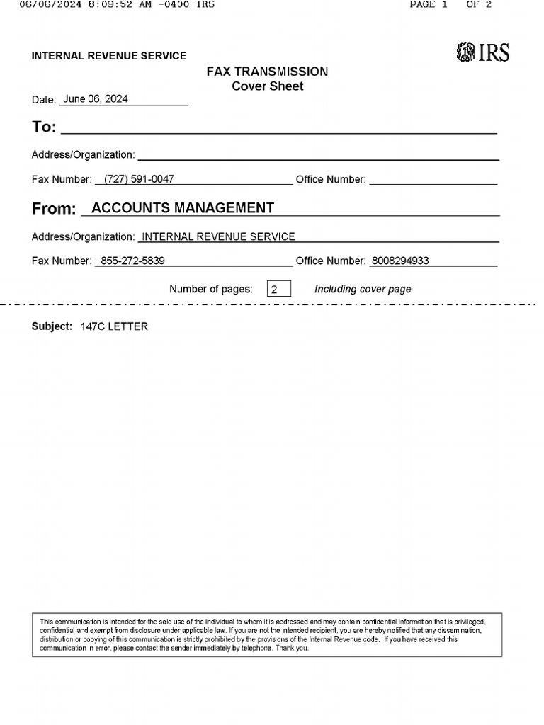 ABN COLLECTION LLC EIN 147-C Document | PDF