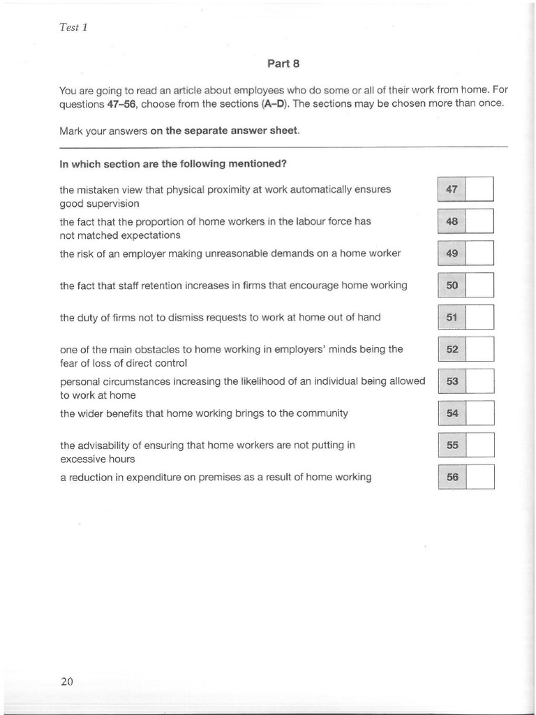 Part 8 Reading CAE Book | PDF