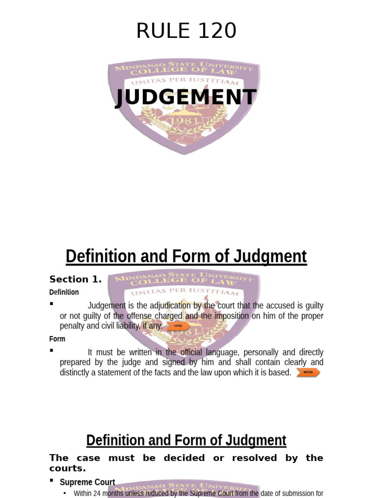 Rule 120 - Judgment | PDF