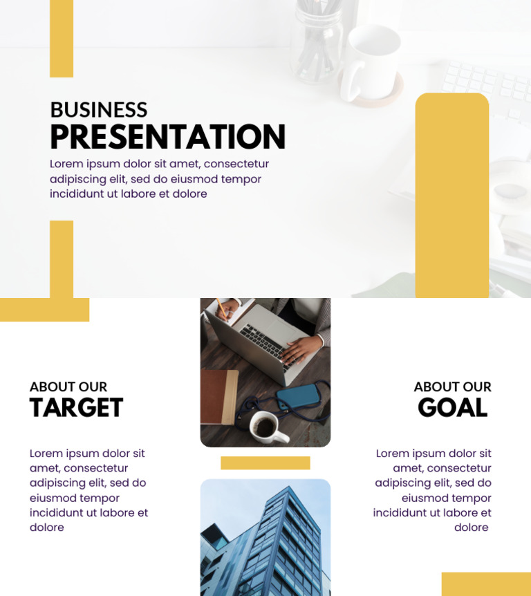 Yellow & white company business presentation | PDF