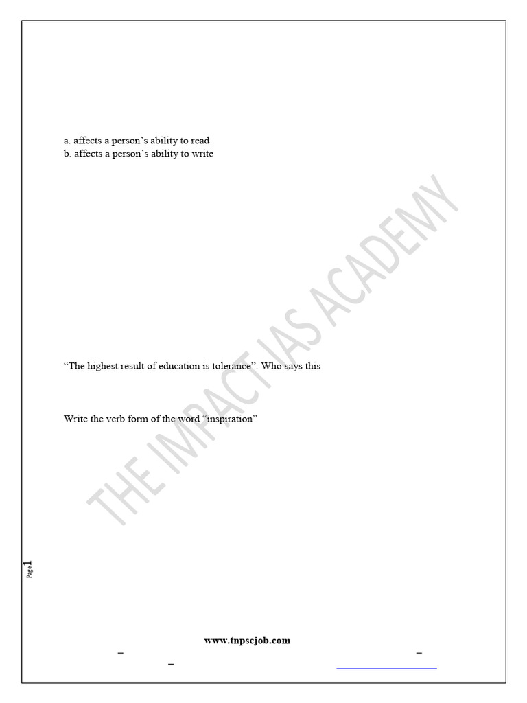 TNPSC Group 4 & VAO Model Question Paper 3 - GE & GS by IIA | PDF