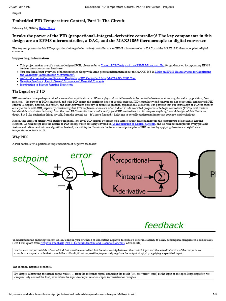 Embedded PID Temperature Control, Part 1_ The Circuit - Projects | PDF