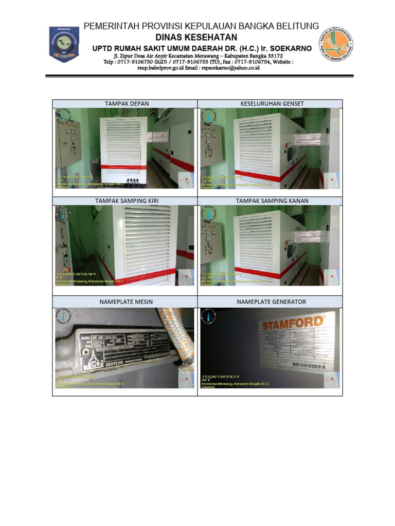 00 Format Penyampaian Laporan Genset s.d.500 KW (OK) | PDF