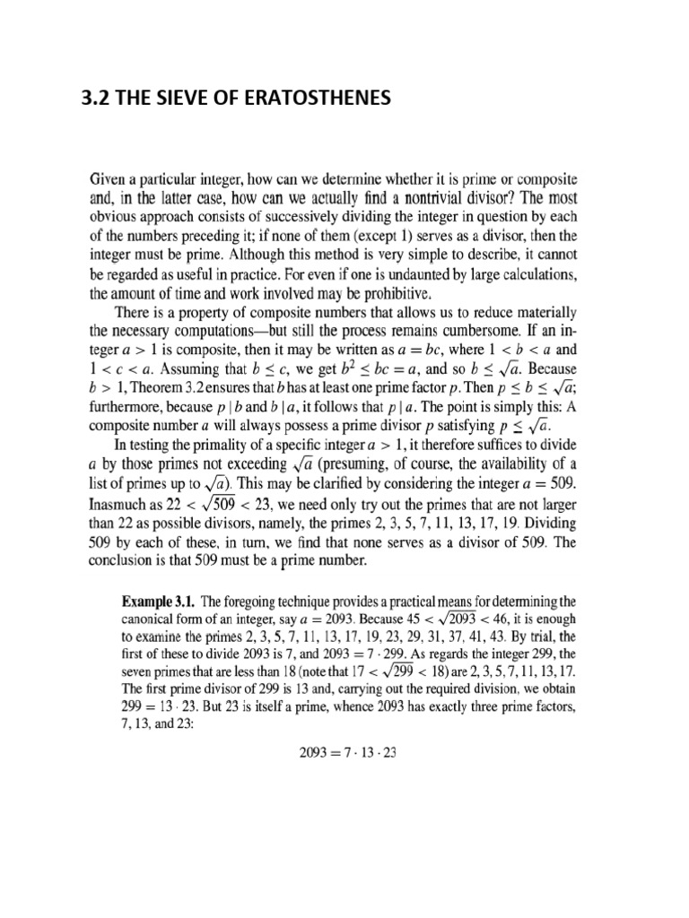 3.2 the Sieve of Eratosthenes | PDF