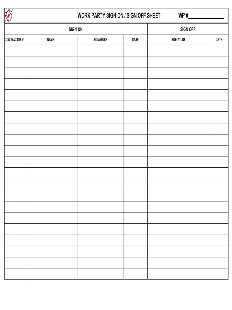 Sign On Sheet | PDF
