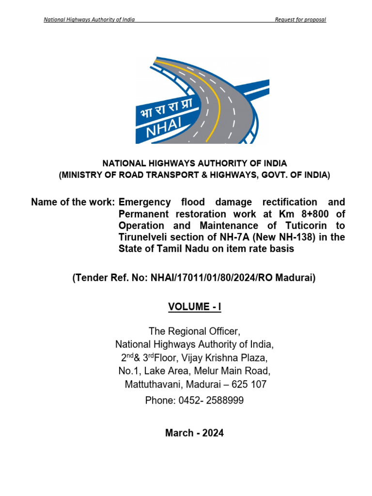 RFP - Tuticorin Emergent Rectification | PDF