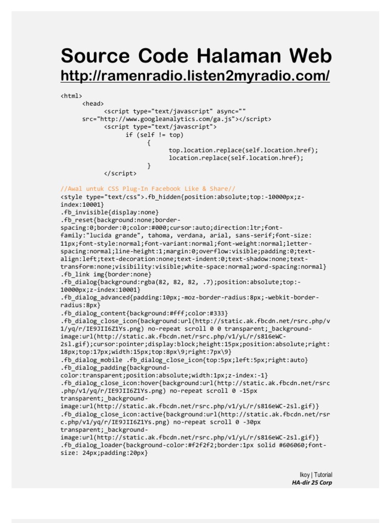 Coding Halaman Web Radio Stremaing (RAMEN Radio) | PDF | Adobe Flash ...