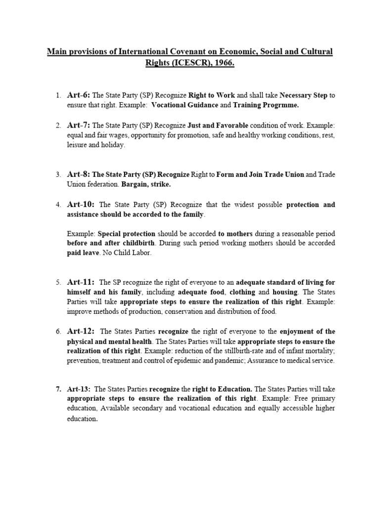 ICESCR | PDF