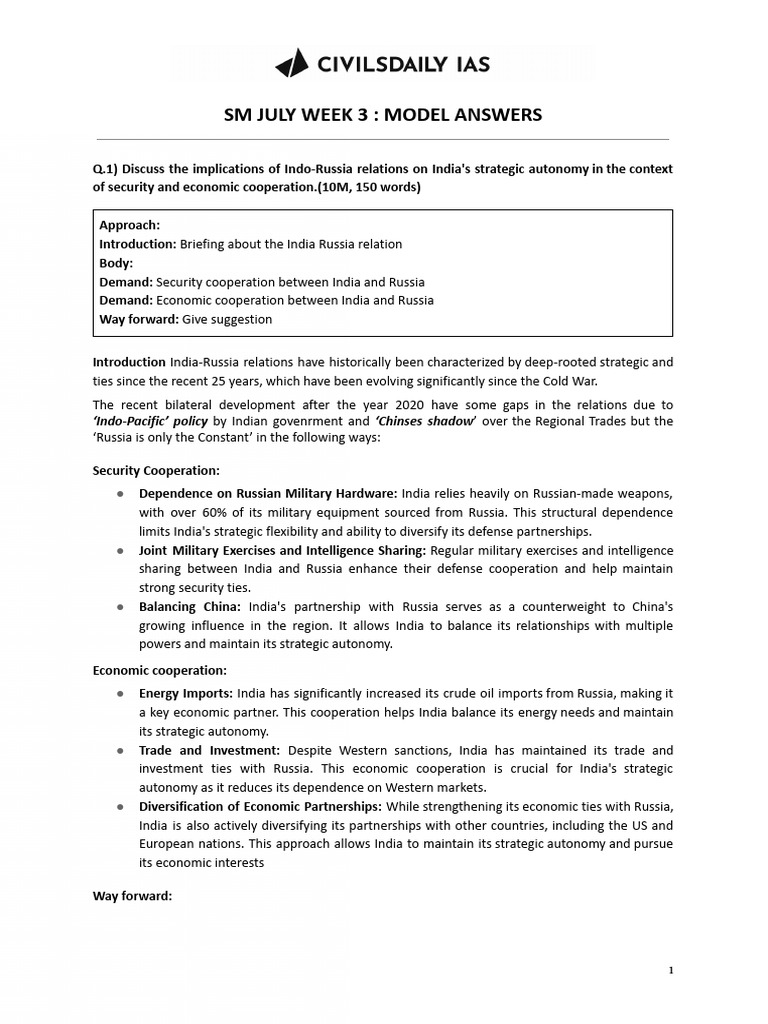 SM Jul Week 03 2024 Model Answer | PDF
